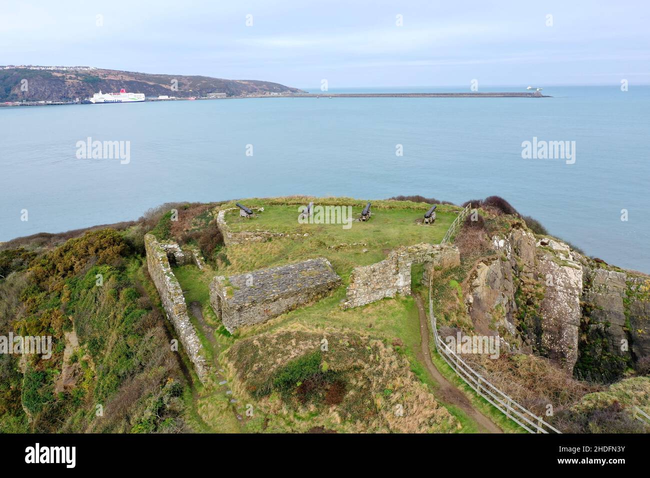 Aerial Photograph of Fishguard Hill Fort, Aerial Drone Photograph, Sea ...