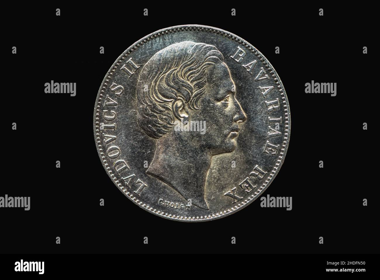ludwig ii, silver coin, ludwig iis Stock Photo - Alamy