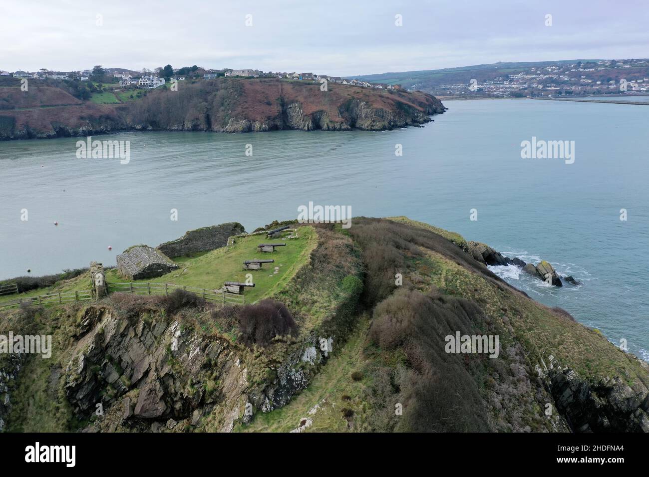 Aerial Photograph of Fishguard Hill Fort, Aerial Drone Photograph, Sea ...