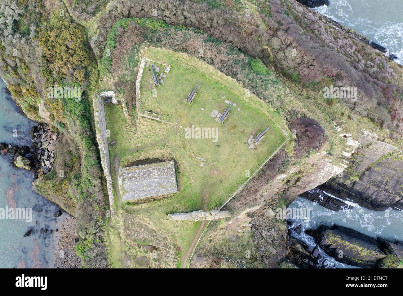 Aerial Photograph of Fishguard Hill Fort, Aerial Drone Photograph, Sea ...