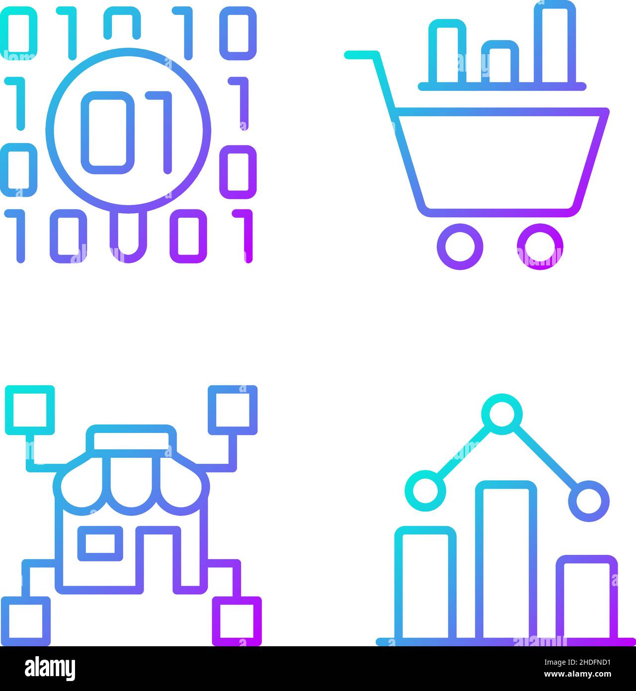 Retail data mining and analytics gradient linear vector icons set Stock Vector Image & Art - Alamy