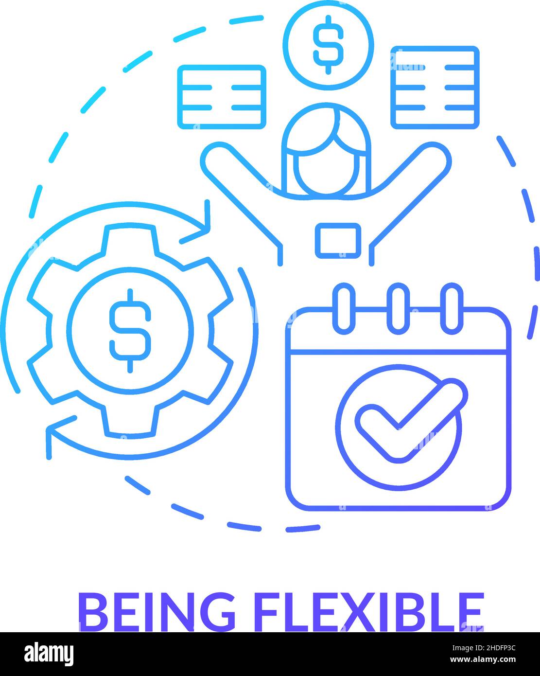 Being flexible blue gradient concept icon Stock Vector Image & Art - Alamy