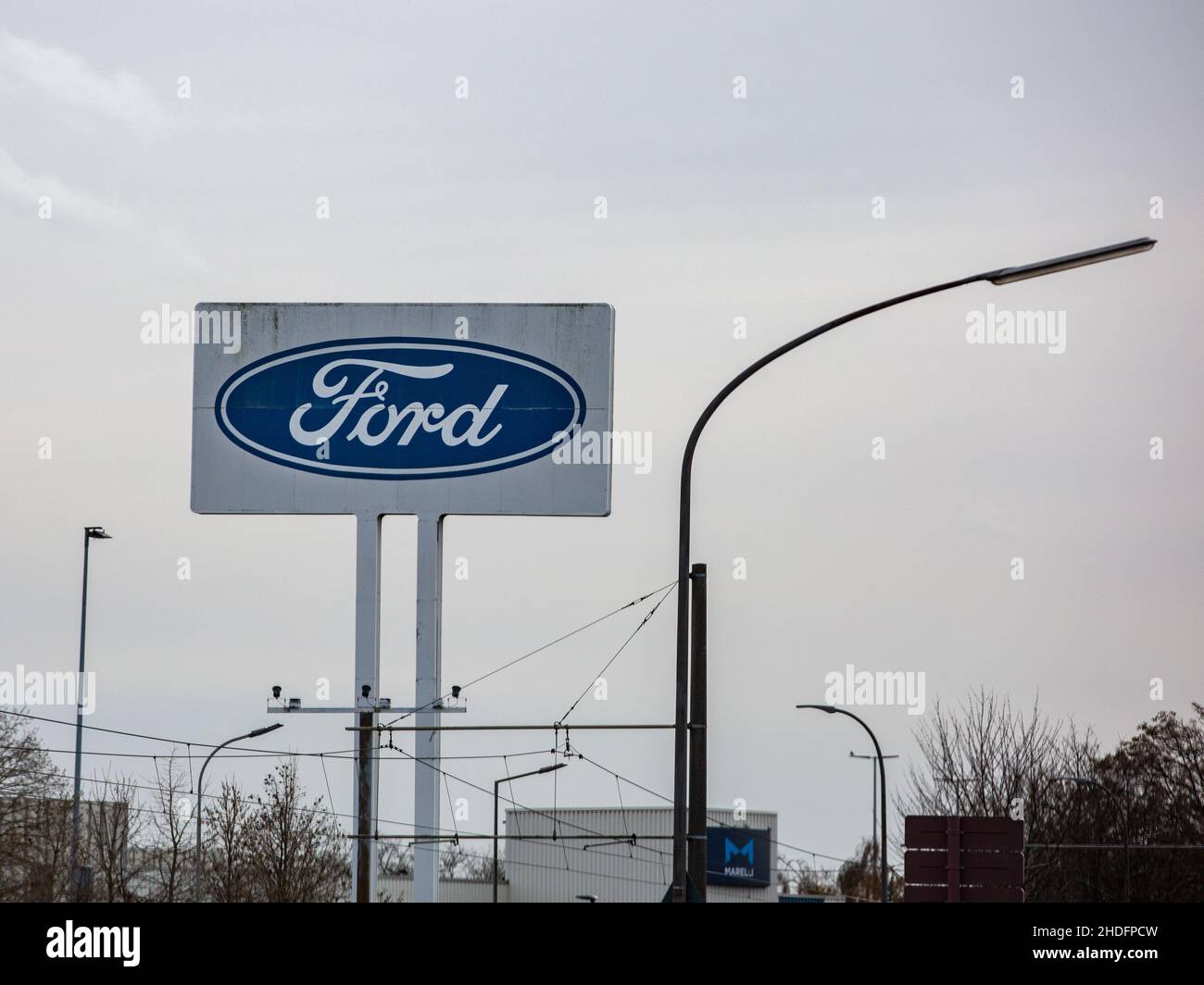 Company Sign Of Ford Factory In Cologne. Ford, Company Logo, Car Brand ...