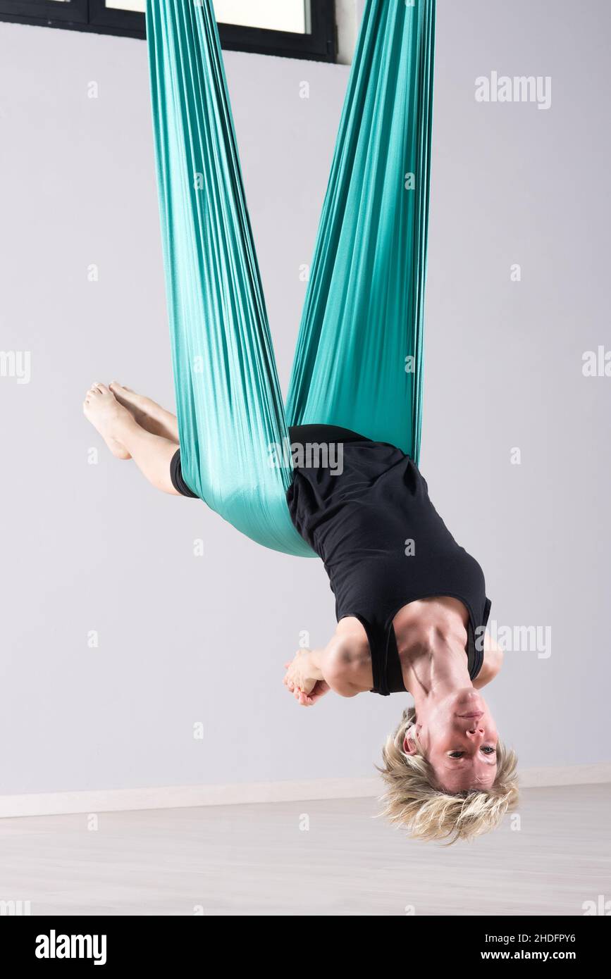 stretching, flexibility, aerial yoga, stretch Stock Photo - Alamy