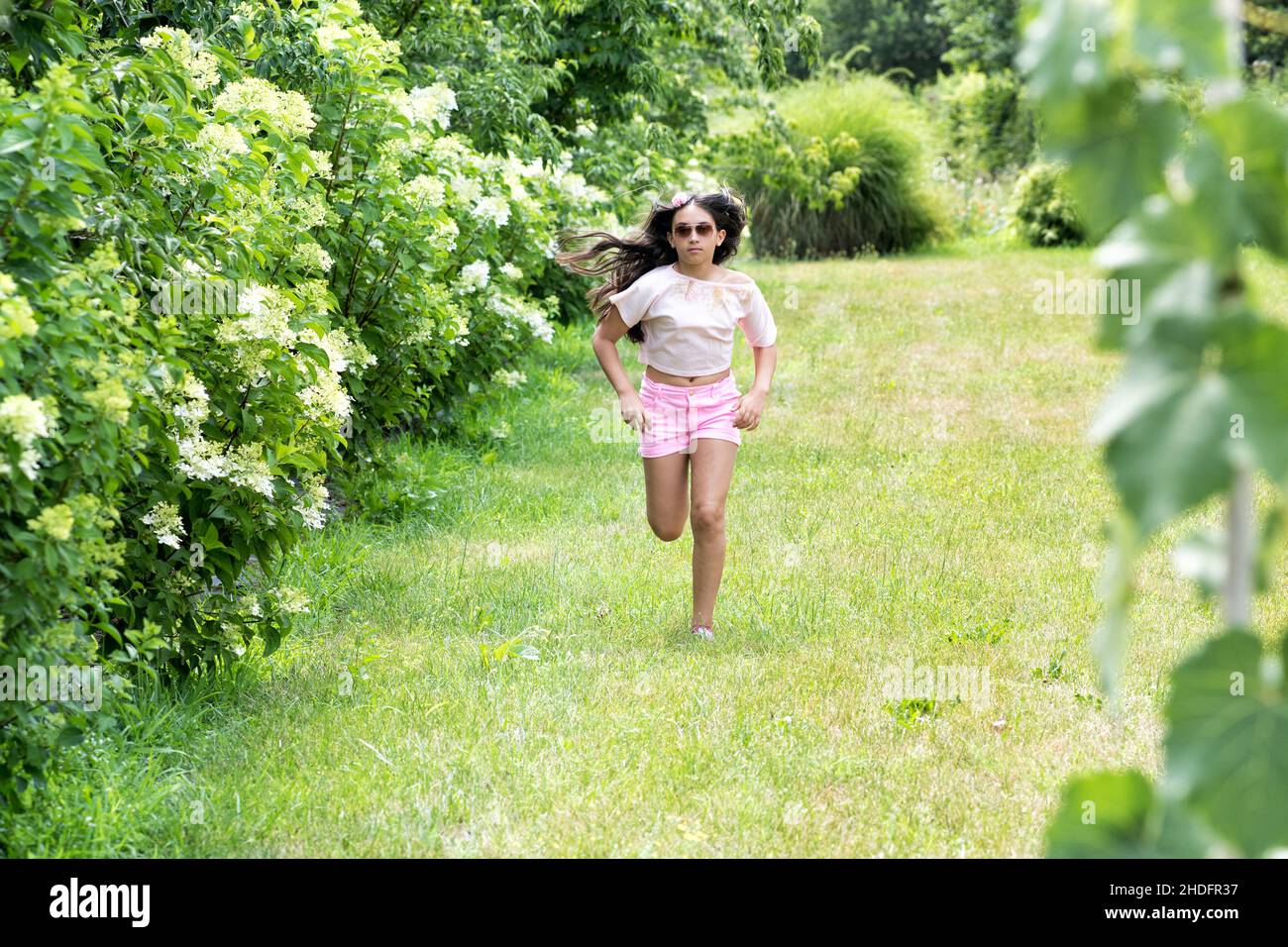 girl, garden, running, girls, gardens, jogging Stock Photo - Alamy