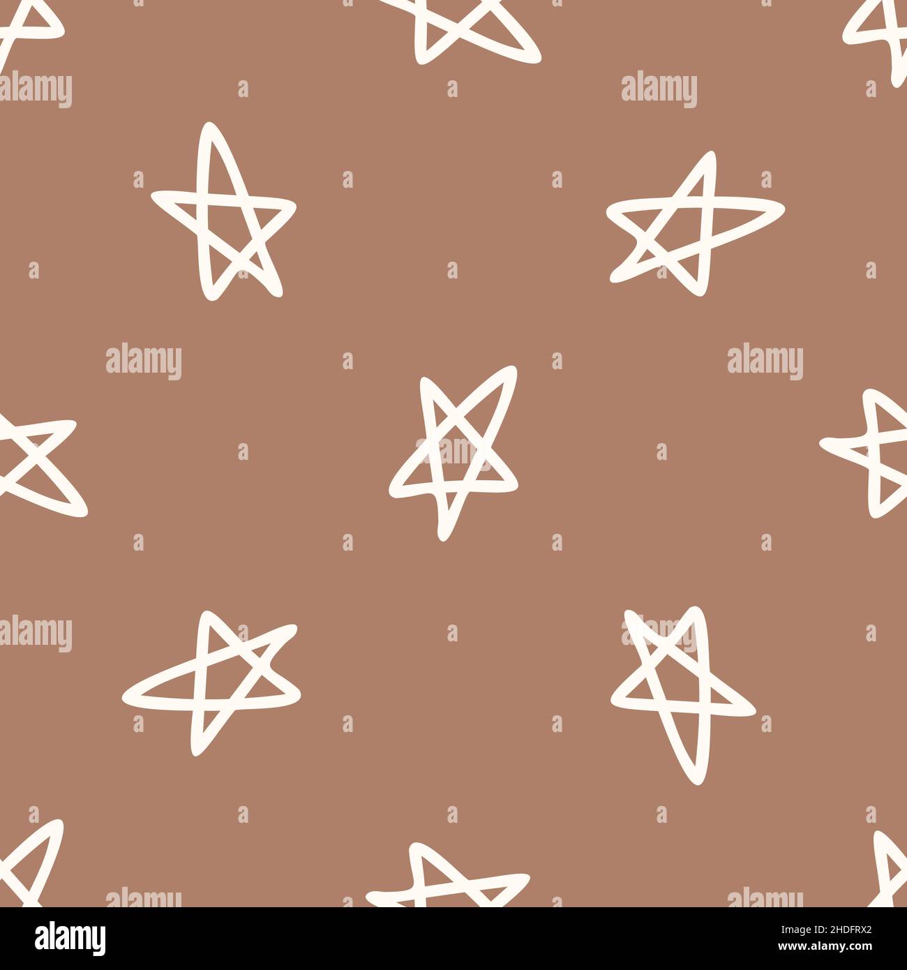 Gender neutral star seamless vector background. Simple whimsical sky ...