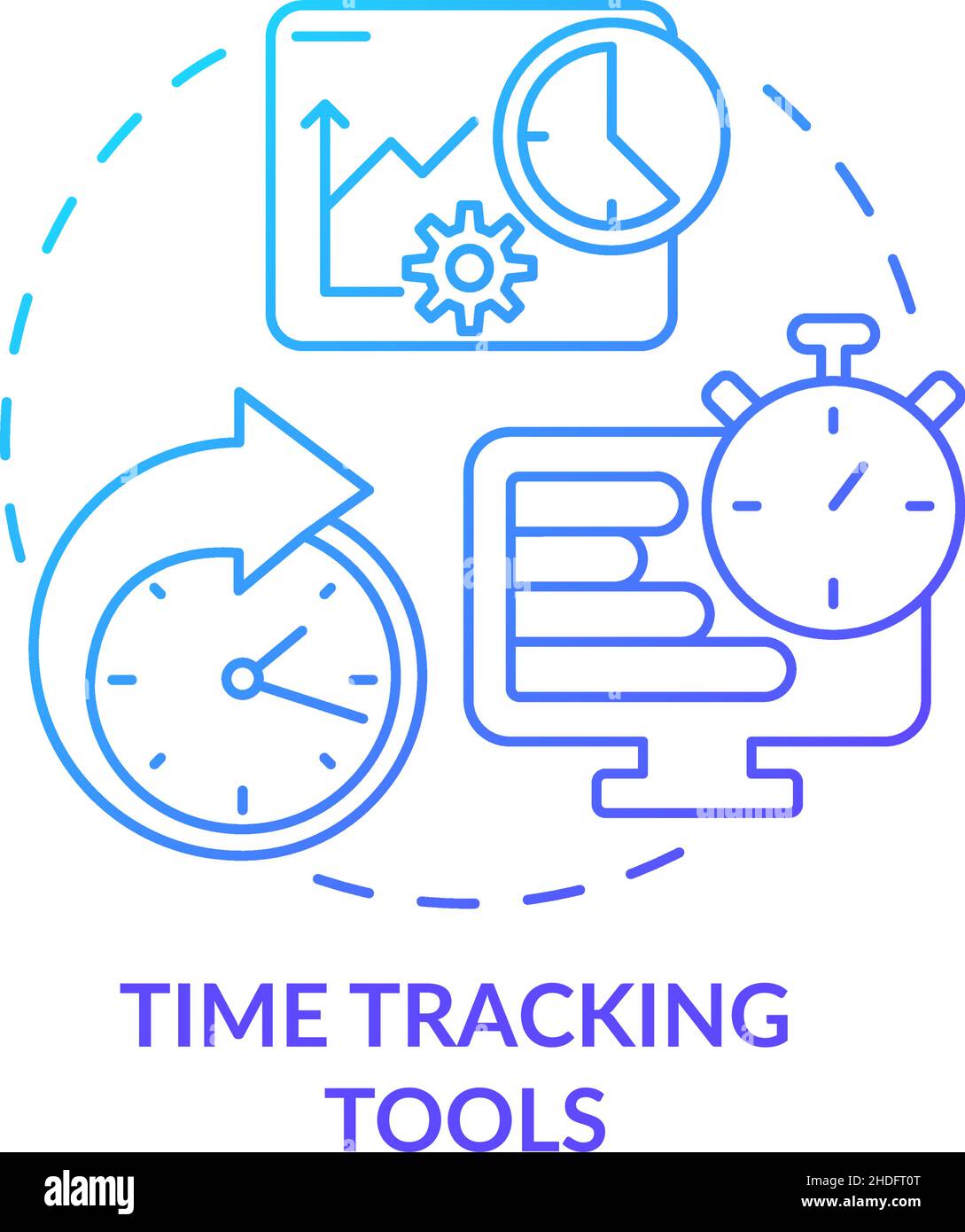 Time tracking tools blue gradient concept icon Stock Vector Image & Art ...