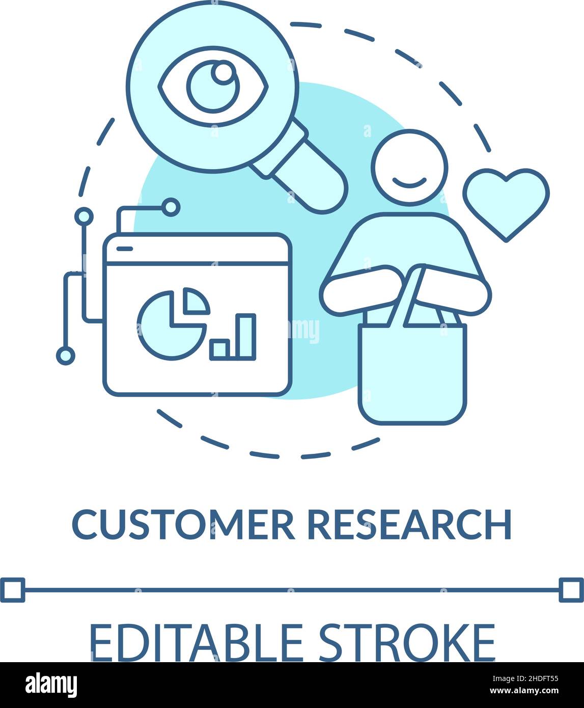 Customer research turquoise concept icon Stock Vector Image & Art - Alamy