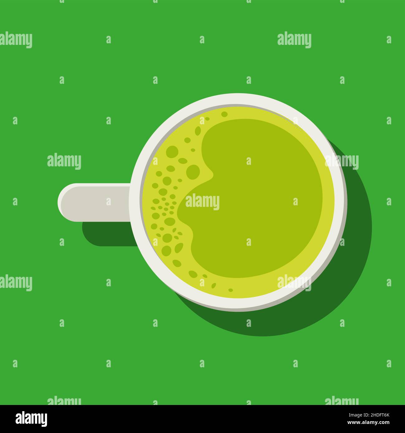 Matcha tea top view Stock Vector Images - Alamy