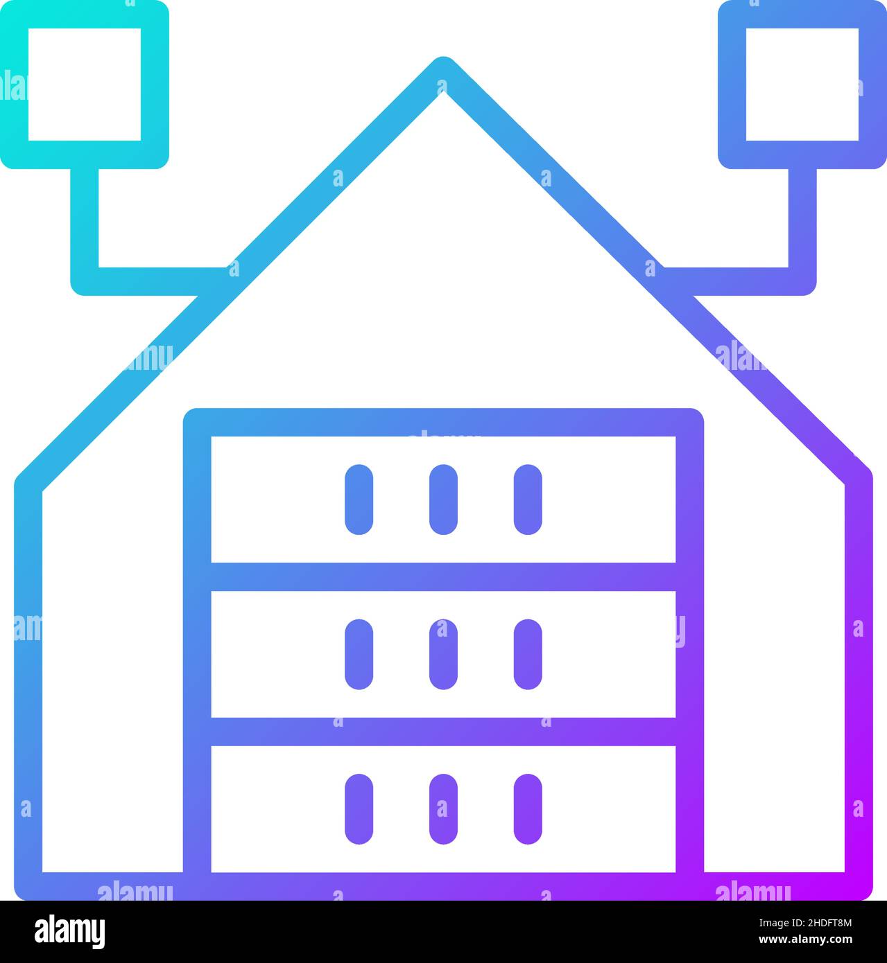 Virtual information warehousing gradient linear vector icon Stock ...