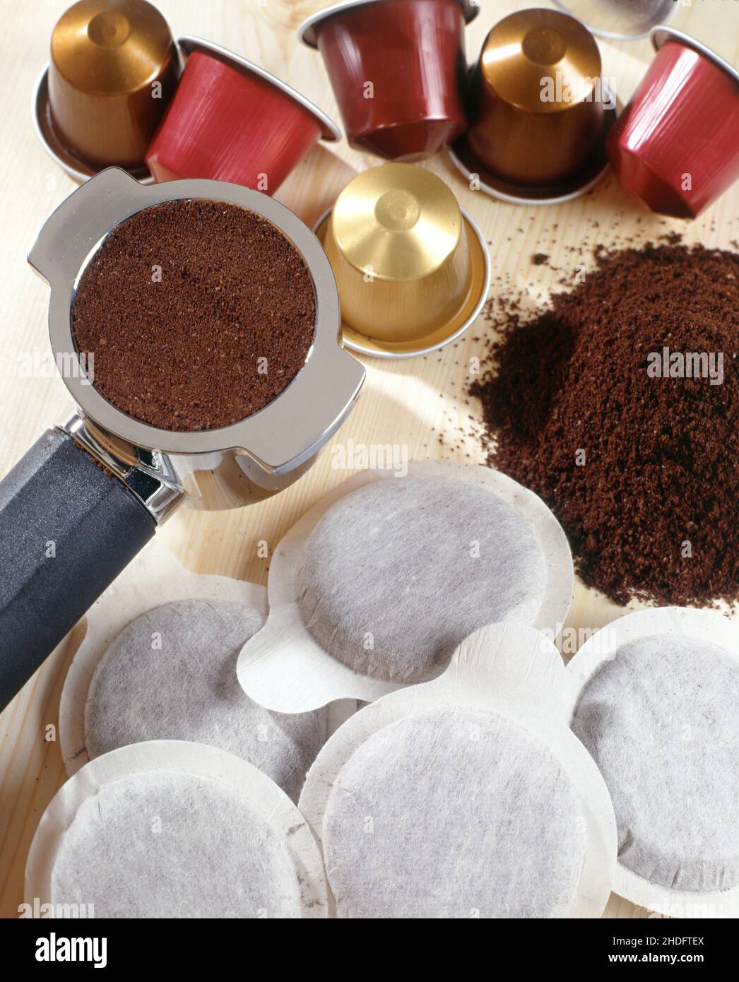 coffee powder, coffee capsule, portion packaging, coffee powders Stock ...