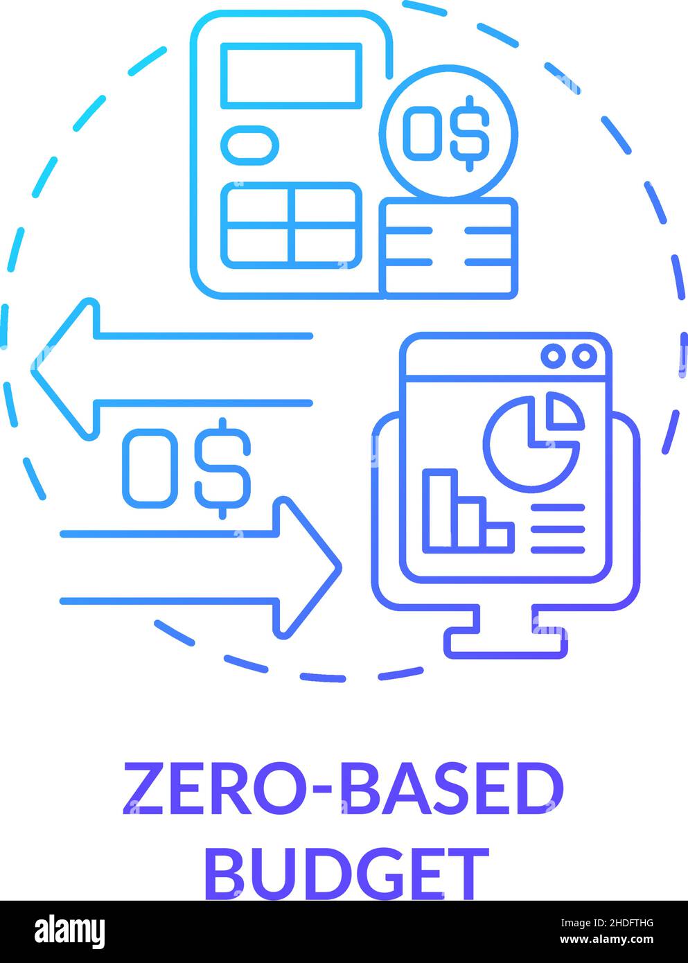 Zero-based budget blue gradient concept icon Stock Vector Image & Art ...