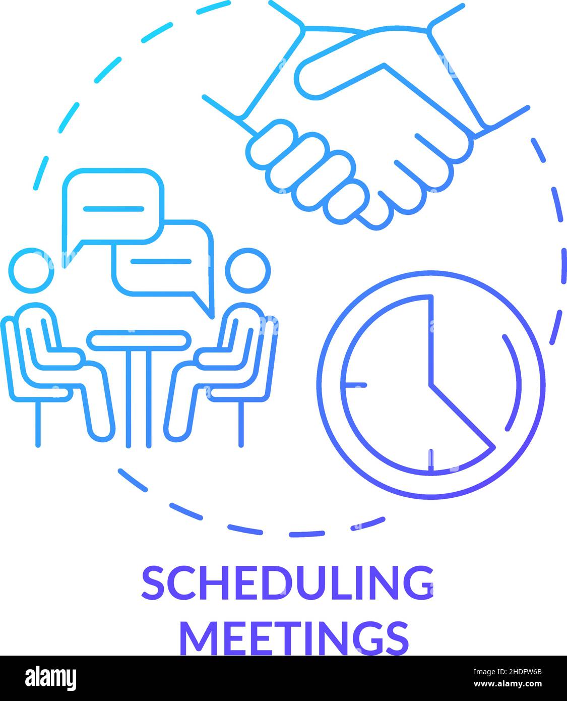 Scheduling meetings blue gradient concept icon Stock Vector Image & Art - Alamy