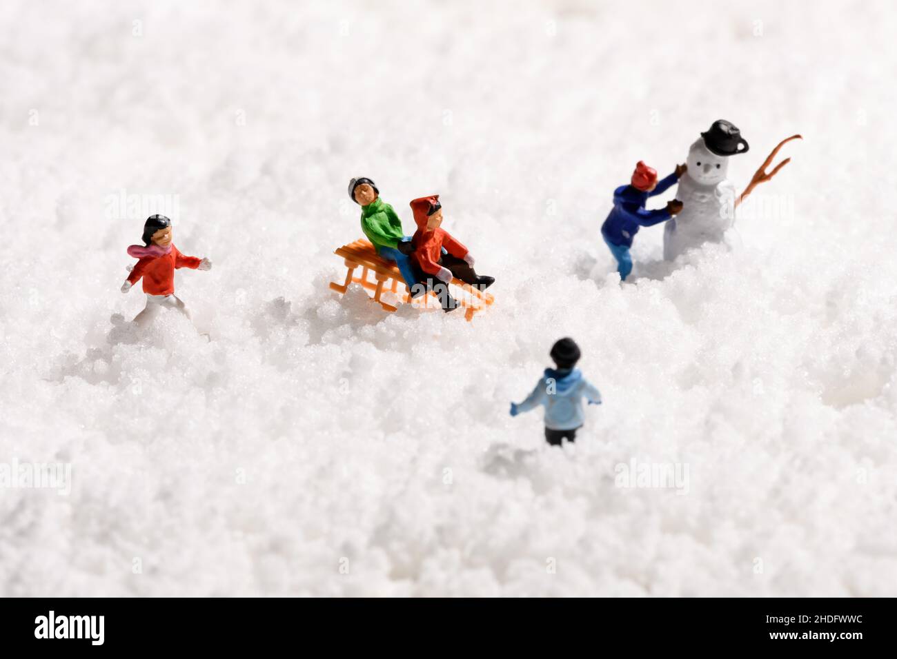 snow, playing, children, miniature, snowy, play, childs, kid, kids ...