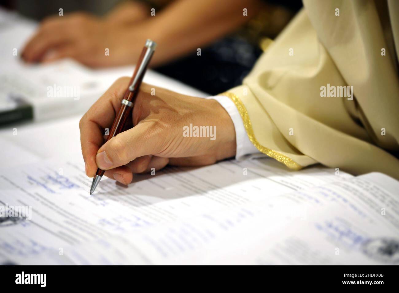 signature, signing, priest, signatures, priests Stock Photo - Alamy