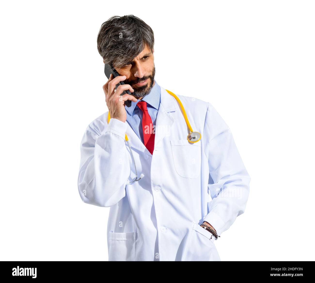 doctor, listening, on the phone, doctors, listener, on the phones Stock ...
