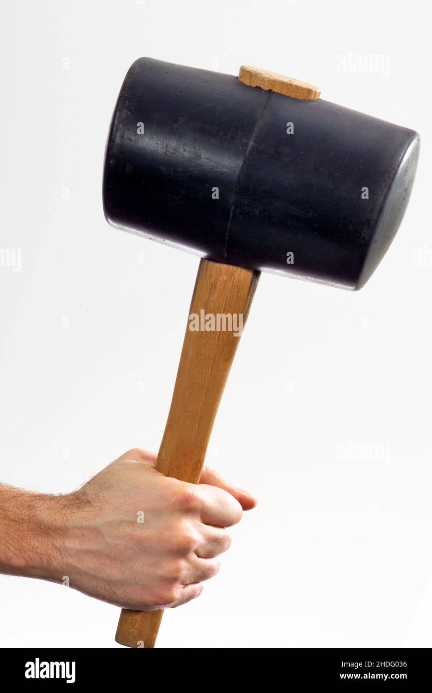 holding, rubber mallet Stock Photo - Alamy