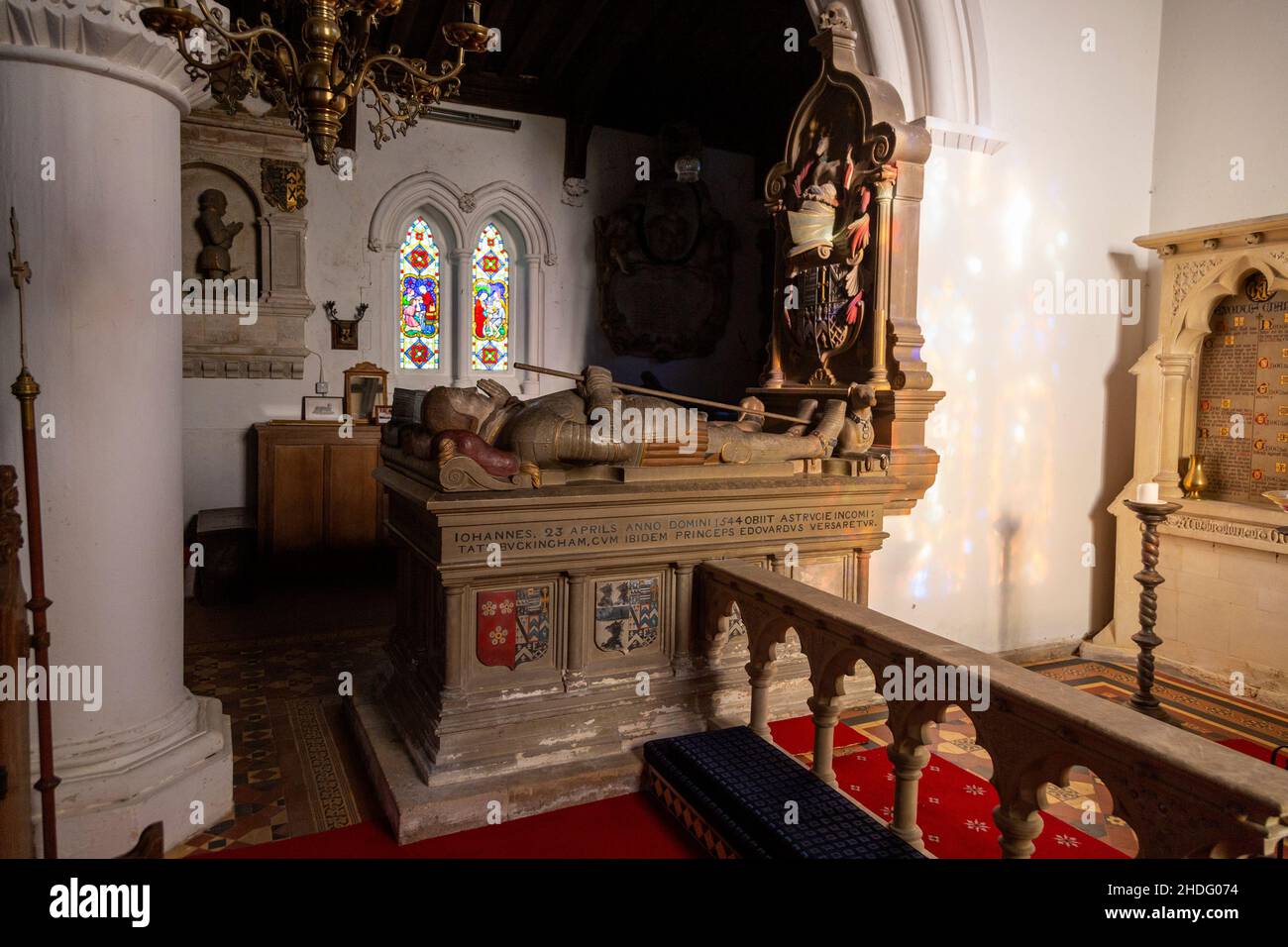 Memorial monument in Brome church, Suffolk, England, UK of Sir John ...