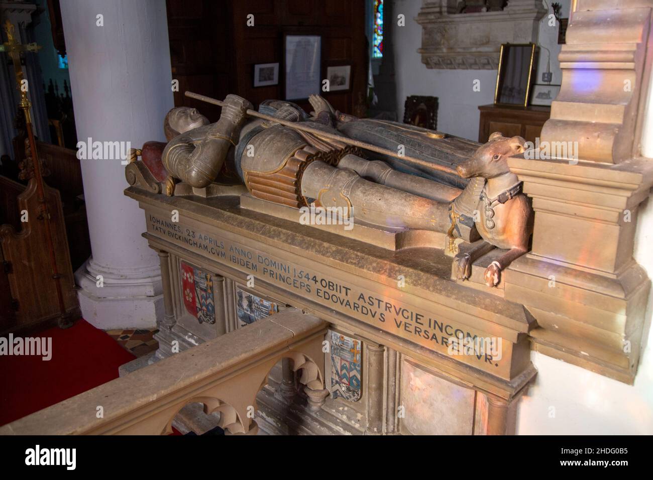 Memorial monument in Brome church, Suffolk, England, UK of Sir John ...