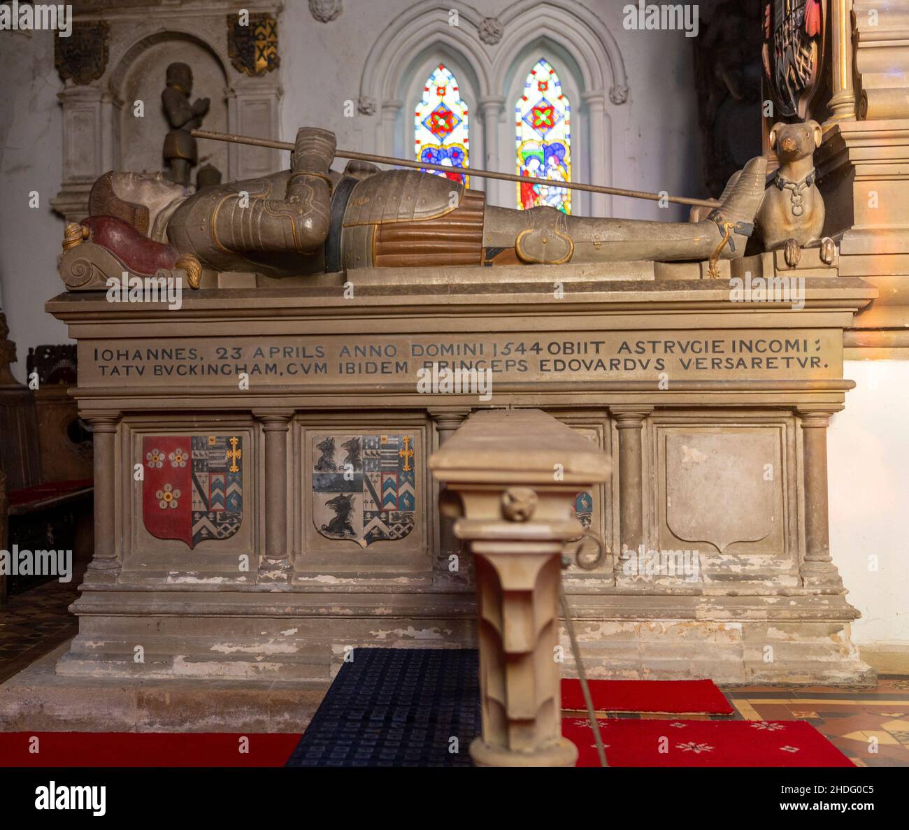 Memorial monument in Brome church, Suffolk, England, UK of Sir John ...