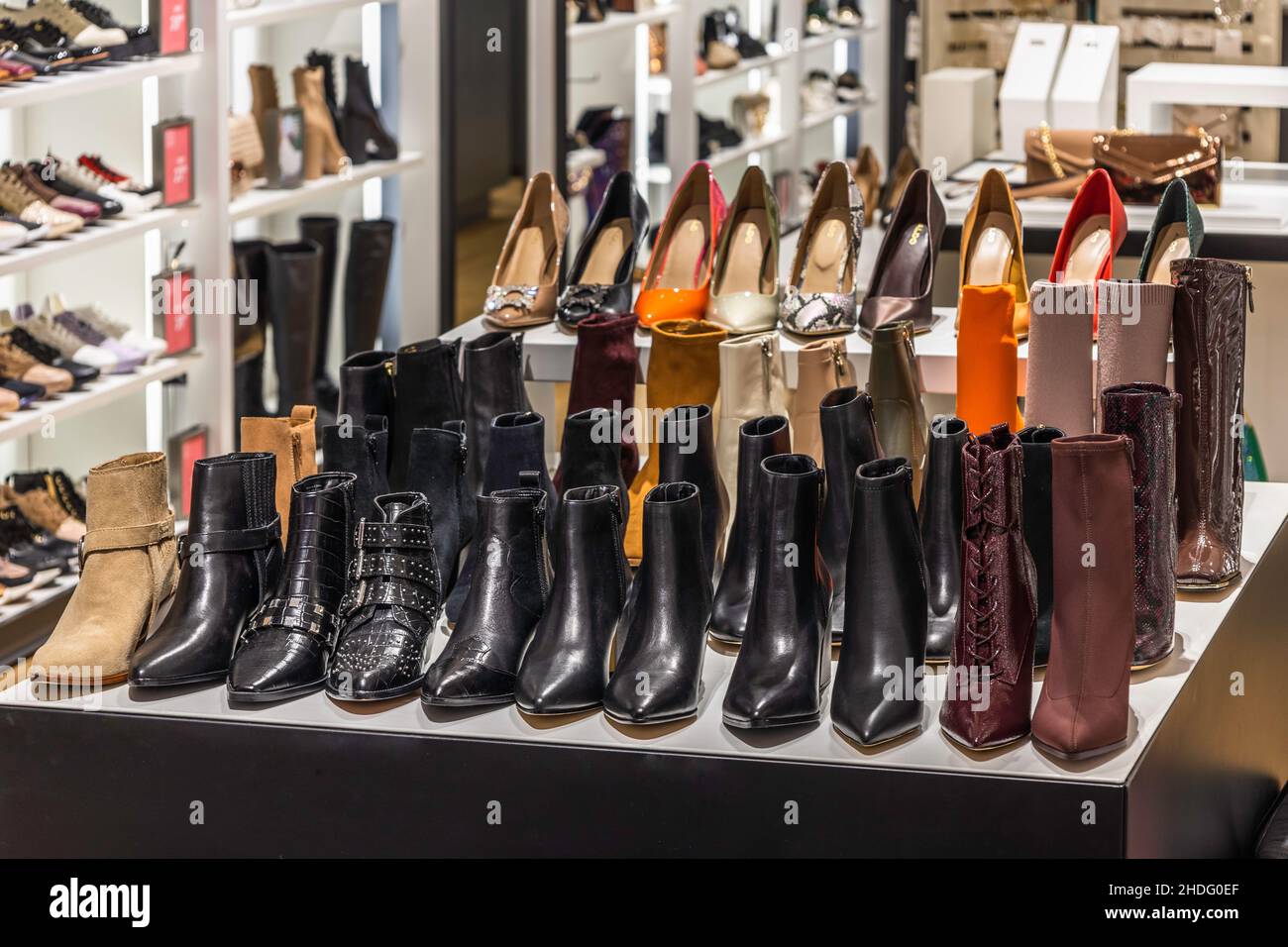 fashionable interior of a shoe store in a modern mall Stock Photo - Alamy