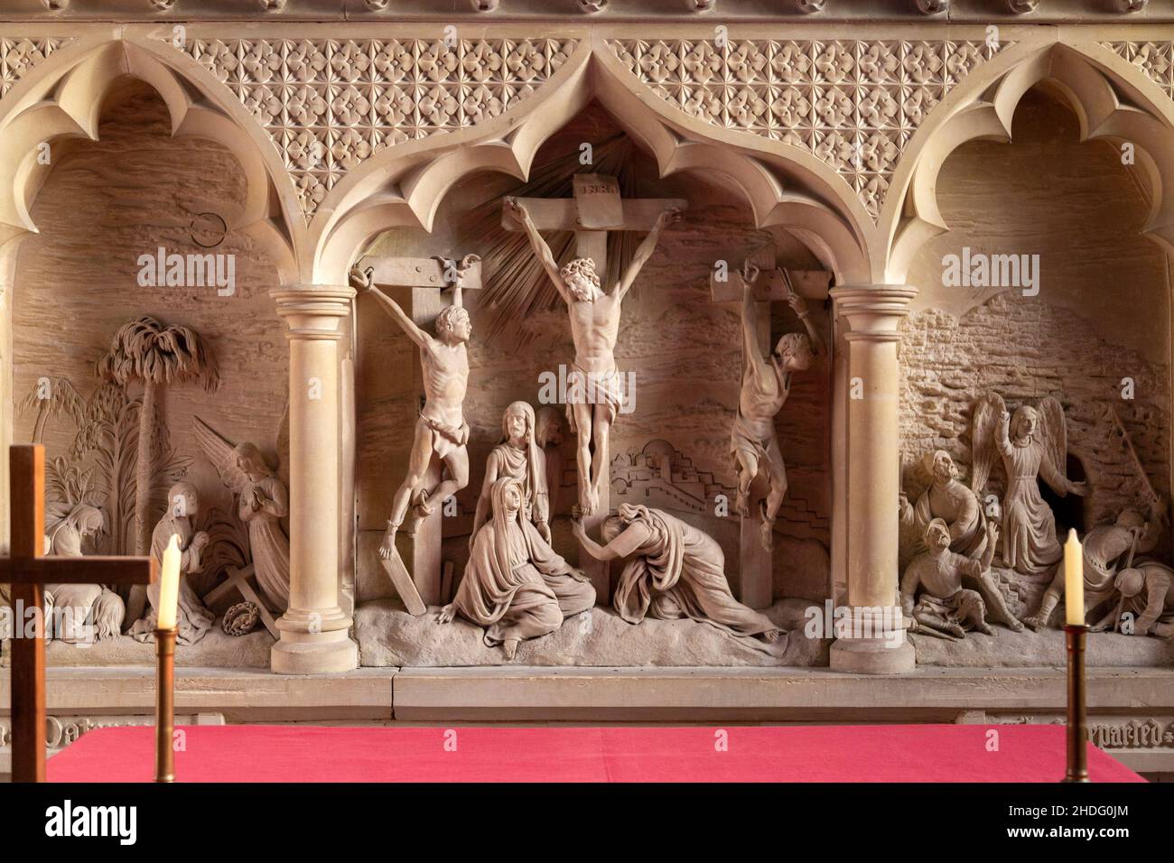 Carved altar reredos by James Williams Brome church , Suffolk, England ...