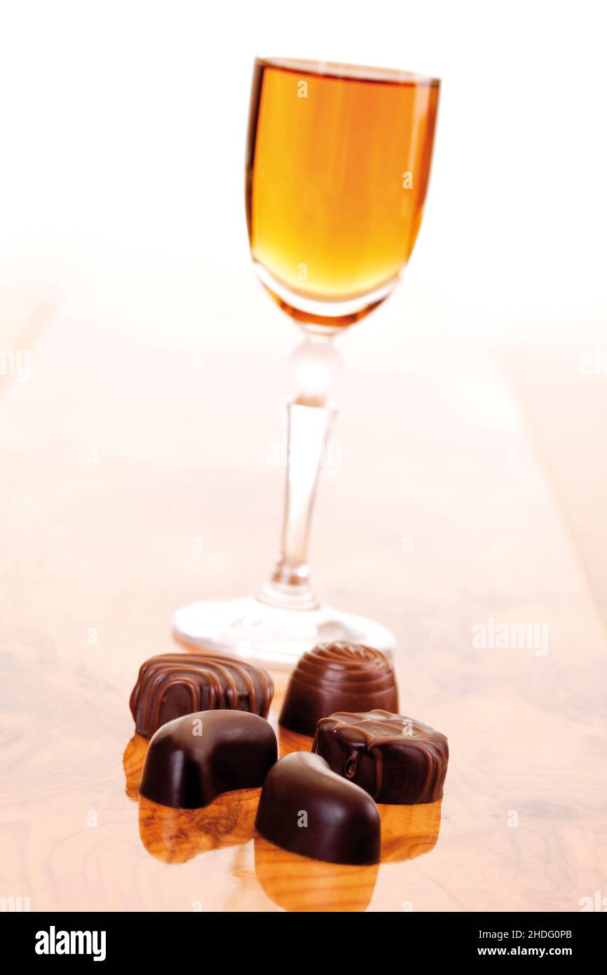 chocolate candy, sherry, chocolate candies, sherries Stock Photo - Alamy
