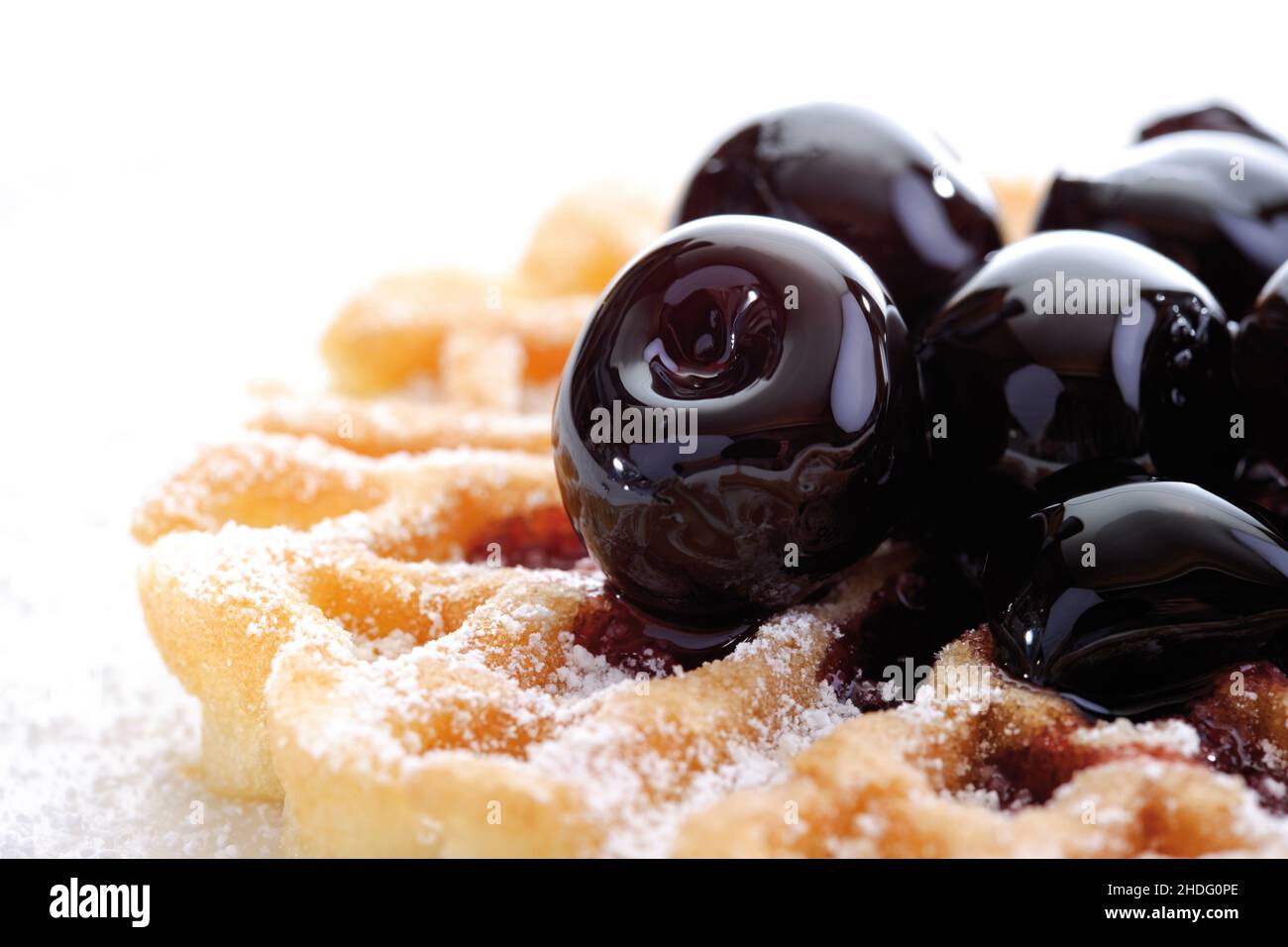 waffle, amarena cherry, waffles Stock Photo - Alamy