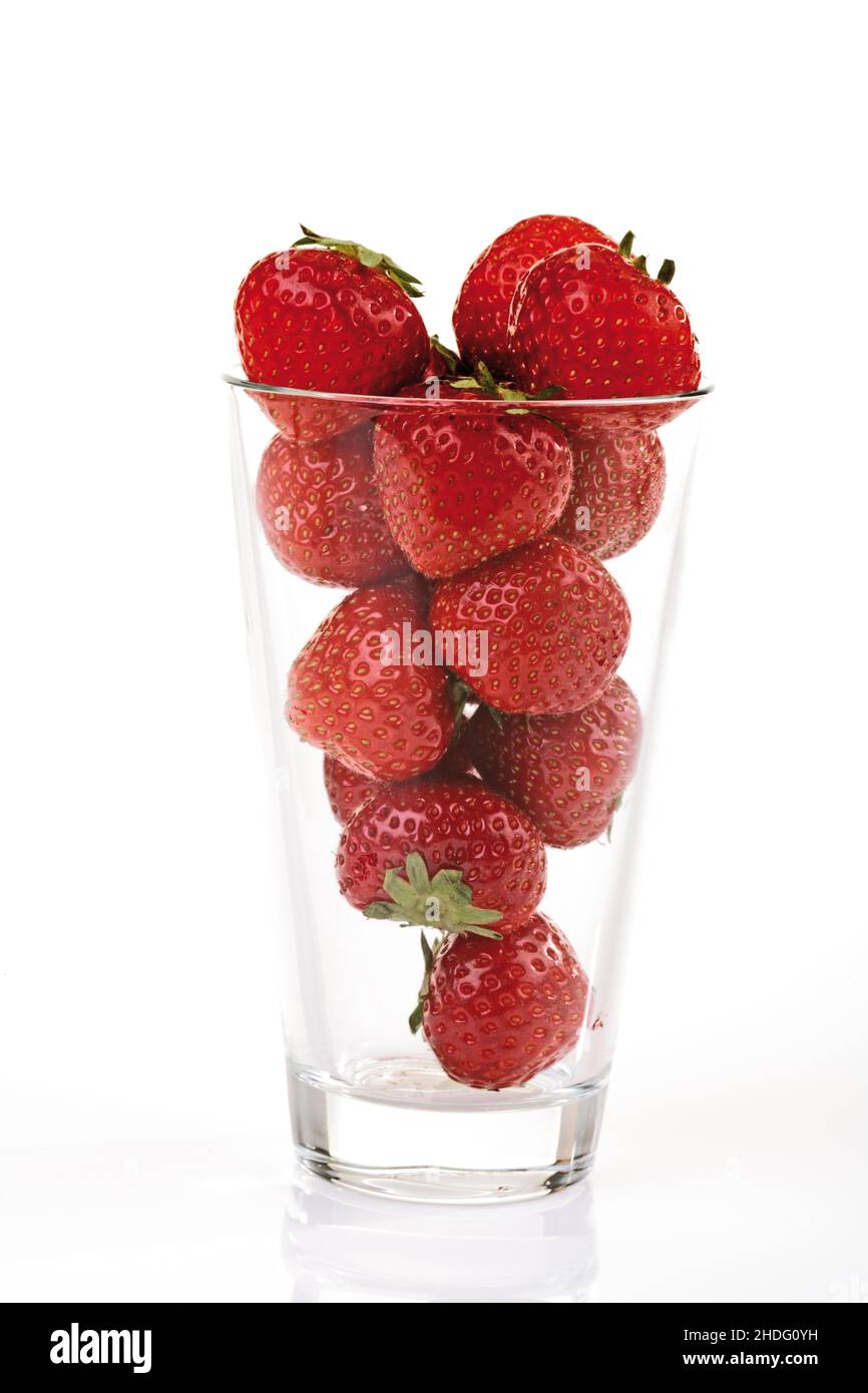 glass, strawberries, glass ware, shattered glass, strawberry Stock ...