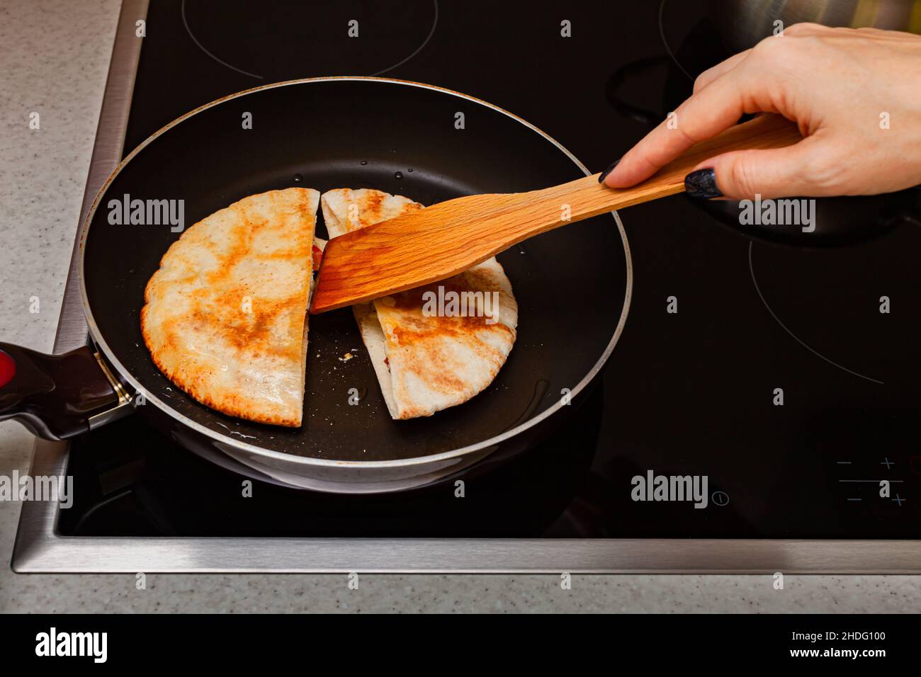 Fry tortilla in oil pan hi-res stock photography and images - Alamy