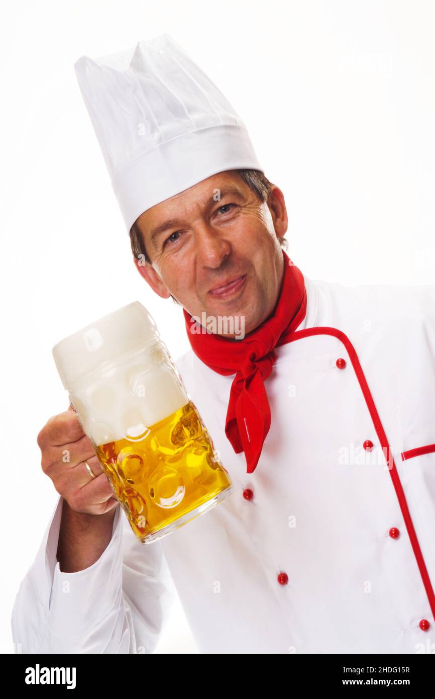 cook, working, toast, beer, cooks, toasts, beers Stock Photo - Alamy
