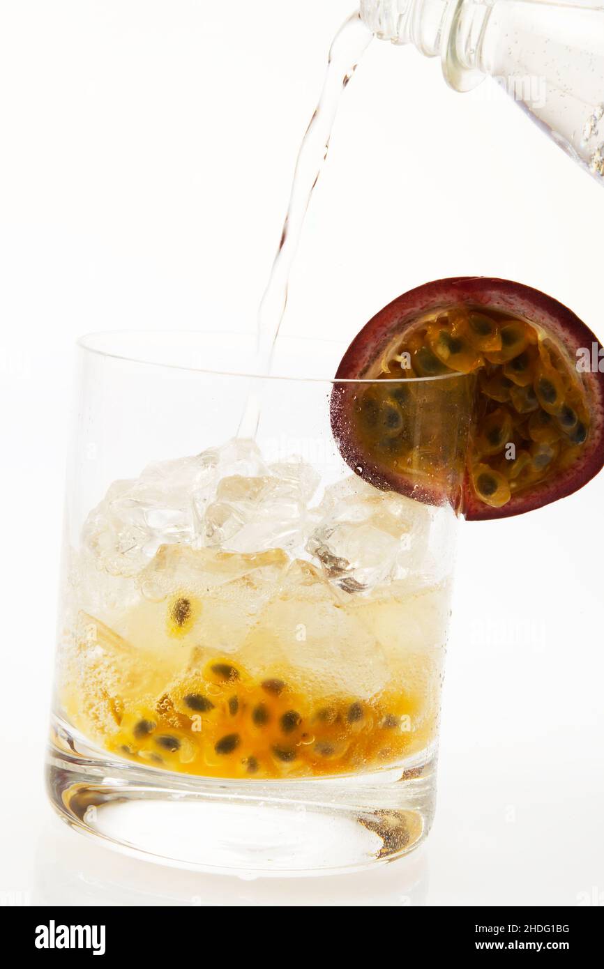 juice spritzer, passion fruit juice, juice spritzers Stock Photo - Alamy