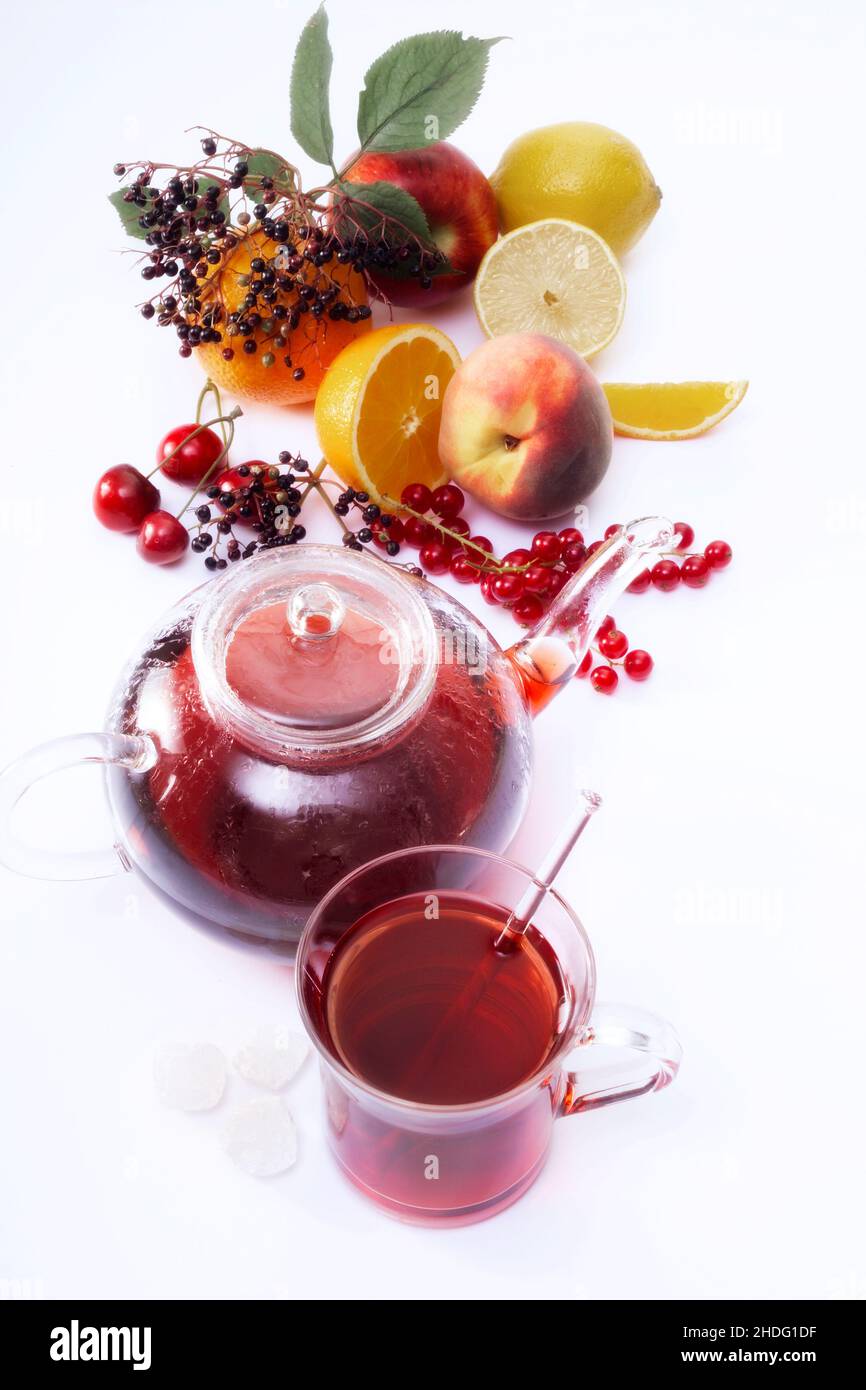 fruit tea, tea set, fruit teas, tea sets Stock Photo - Alamy