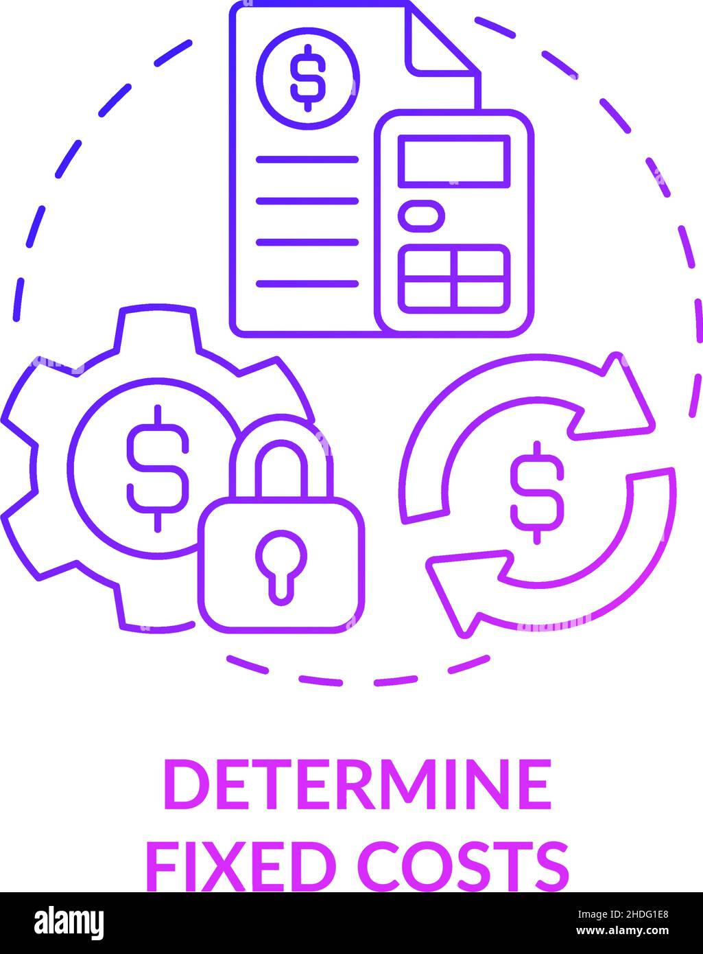 Determine fixed costs purple gradient concept icon Stock Vector Image ... Determine fixed costs purple gradient concept icon Stock Vector Image ...