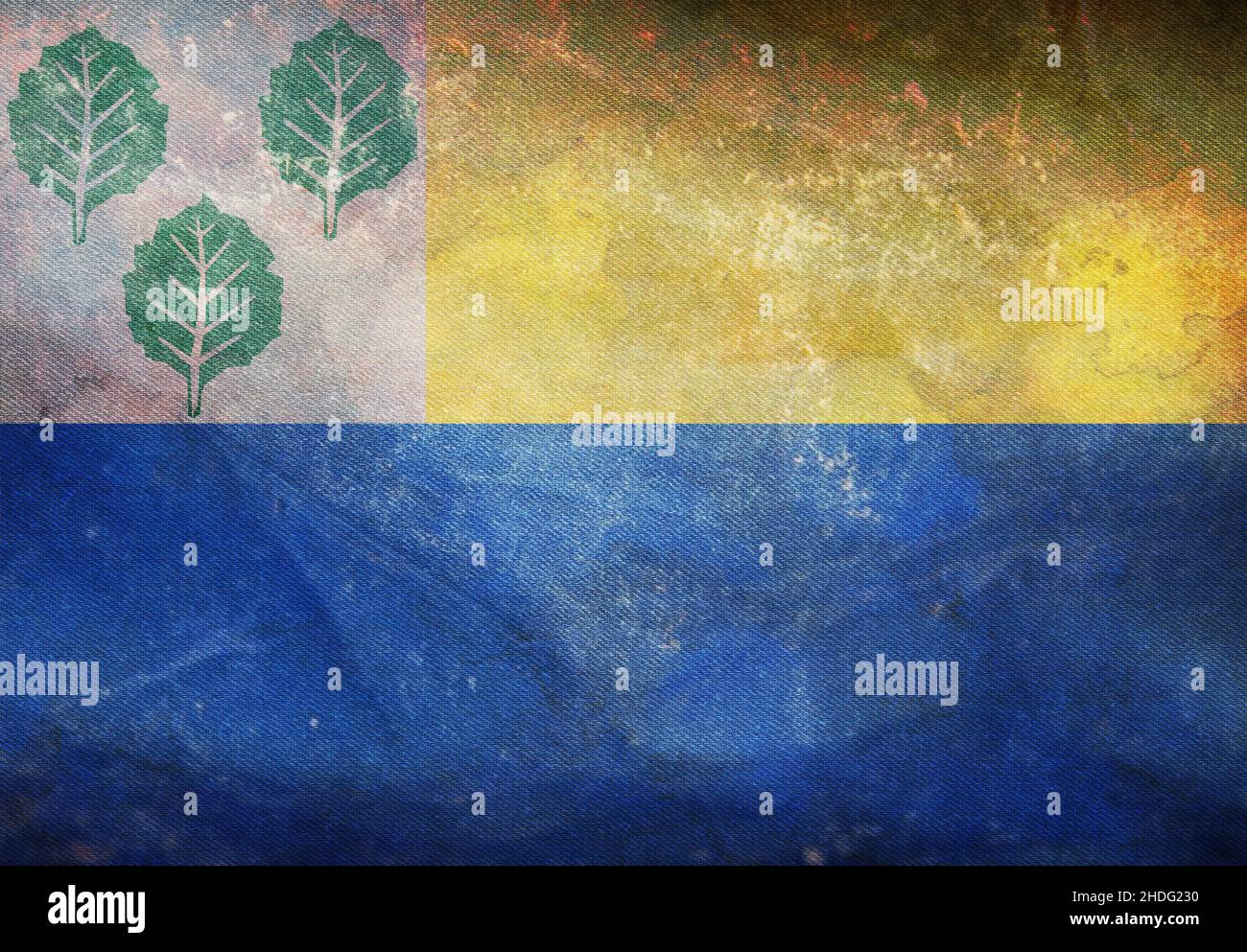 Top view of flag Oldebroek, Netherlands. retro flag with grunge texture ...