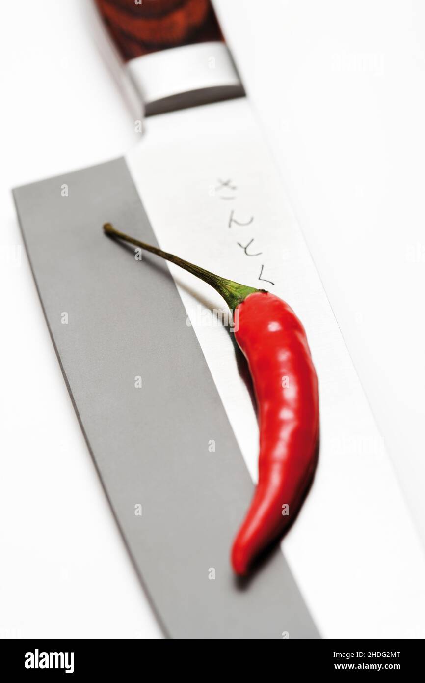 spicy, knife, red pepper, sharps, knifes Stock Photo - Alamy