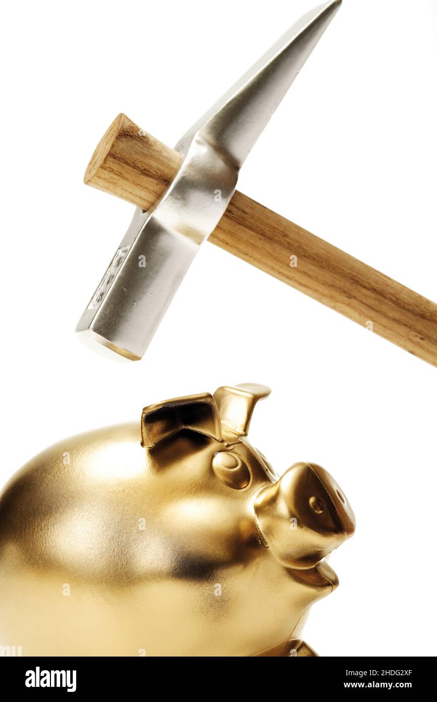 hammer, smash, coin bank, hammers, smashs, coin banks, money box Stock ...