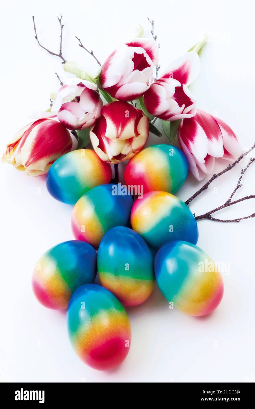 easter egg, rainbow colors, easter eggs, rainbow colours Stock Photo ...