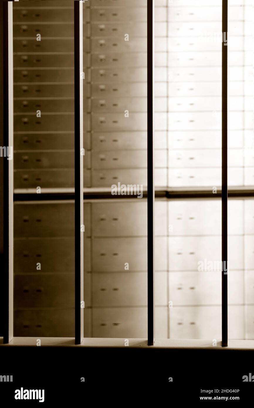 bank lockers, grate, vault, bank locker, grates Stock Photo - Alamy