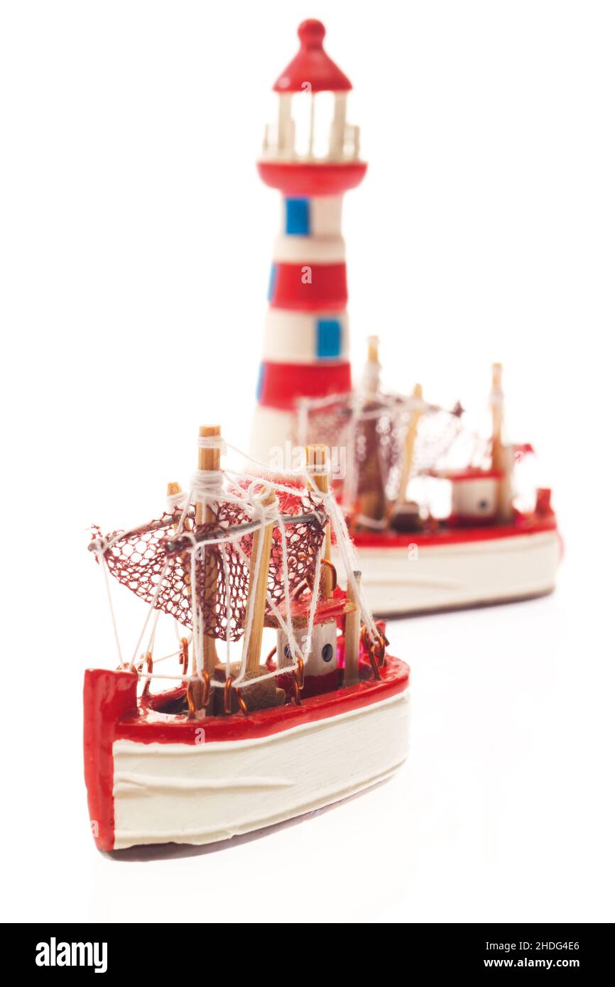 lighthouse, fishing boat, lighthouses, fishing boats Stock Photo - Alamy