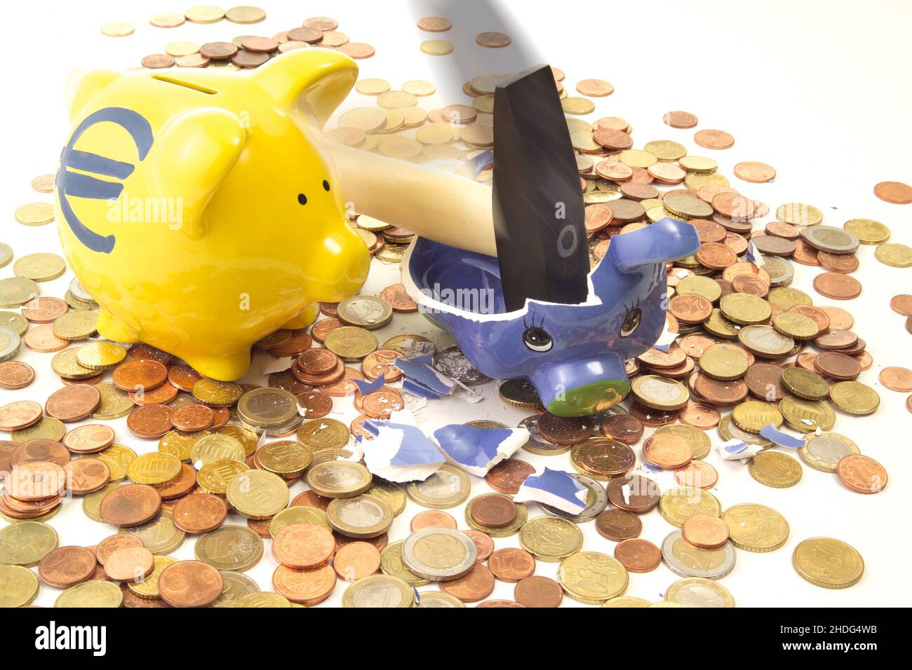 euro coins, piggy bank, smash, coin, coins, piggy banks, smashs Stock ...