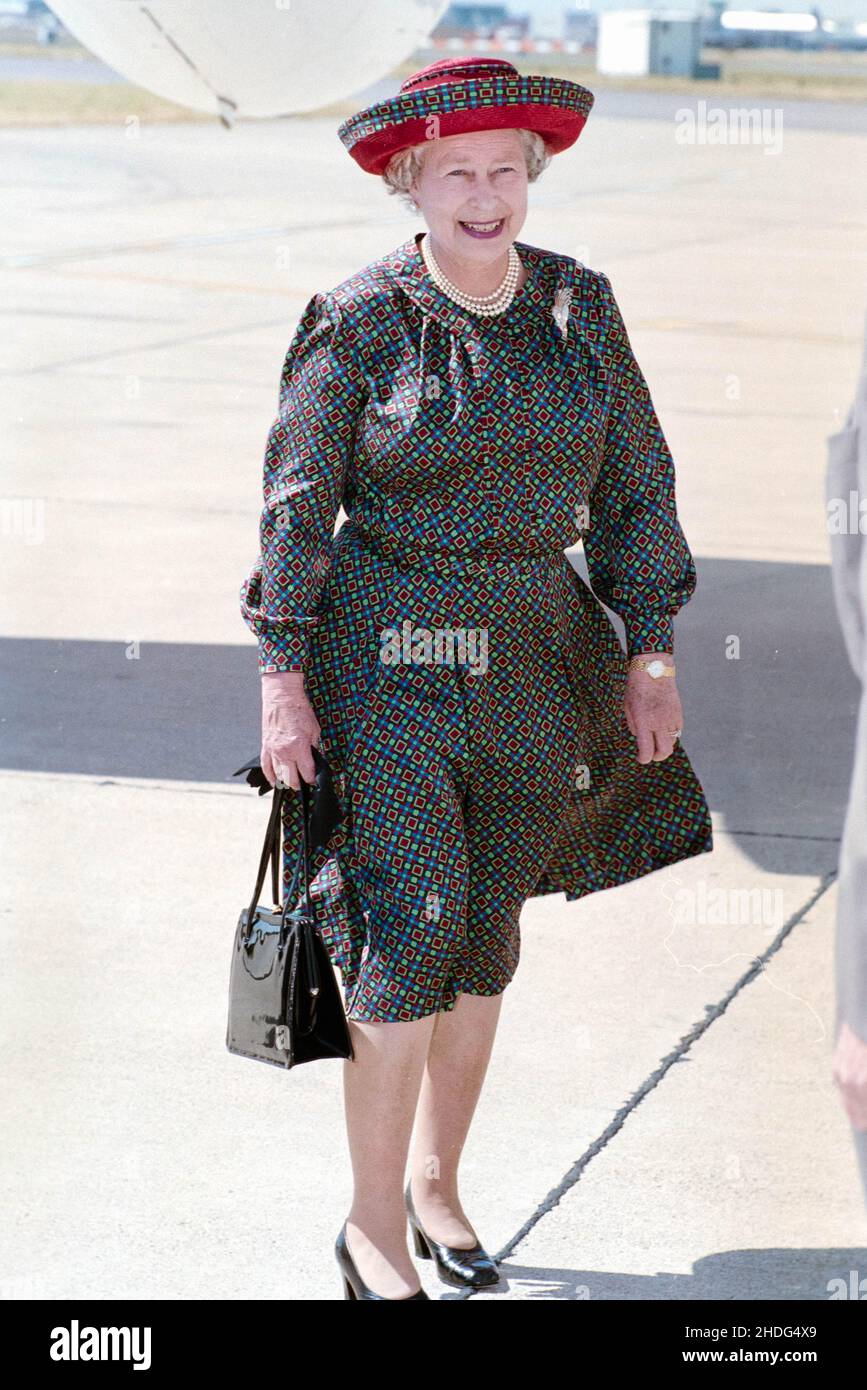 Queen departing from Heathrow Airpot on her Royal Queens Flight on June ...