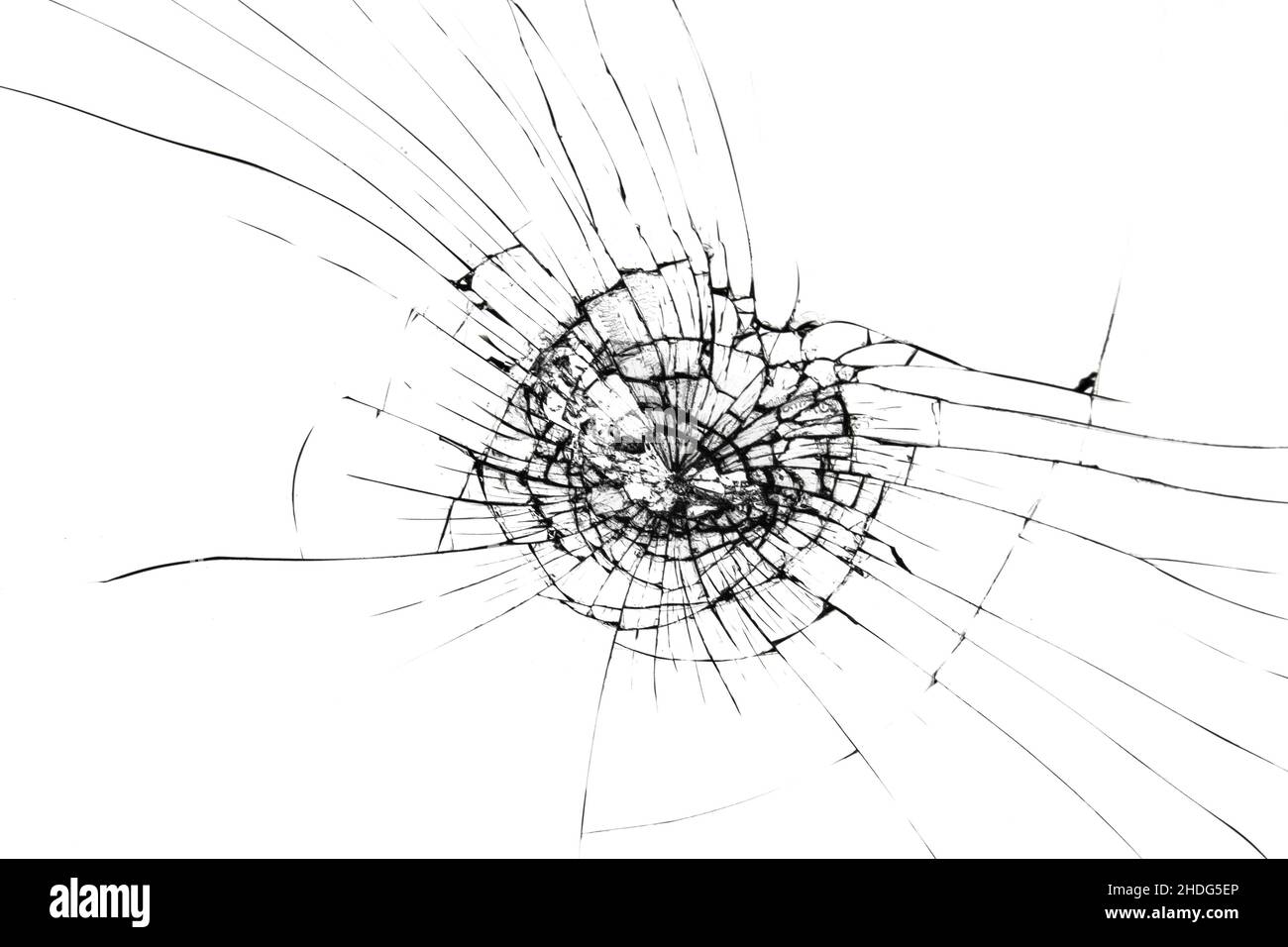 The effect of broken glass screen smartphone, cracked on a white ...