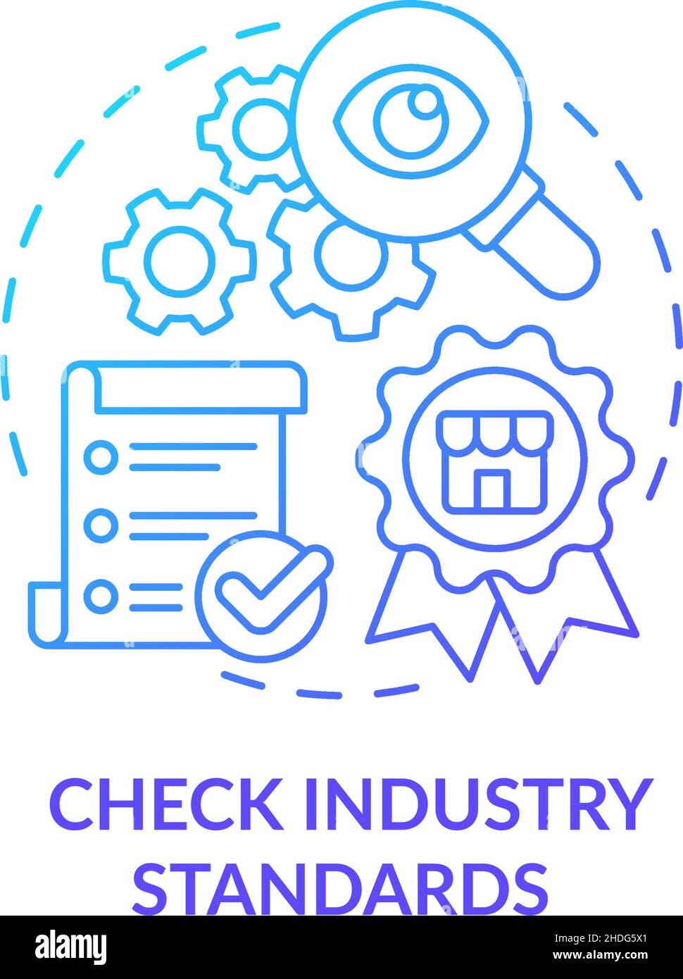 Check industry standards blue gradient concept icon Stock Vector Image ...