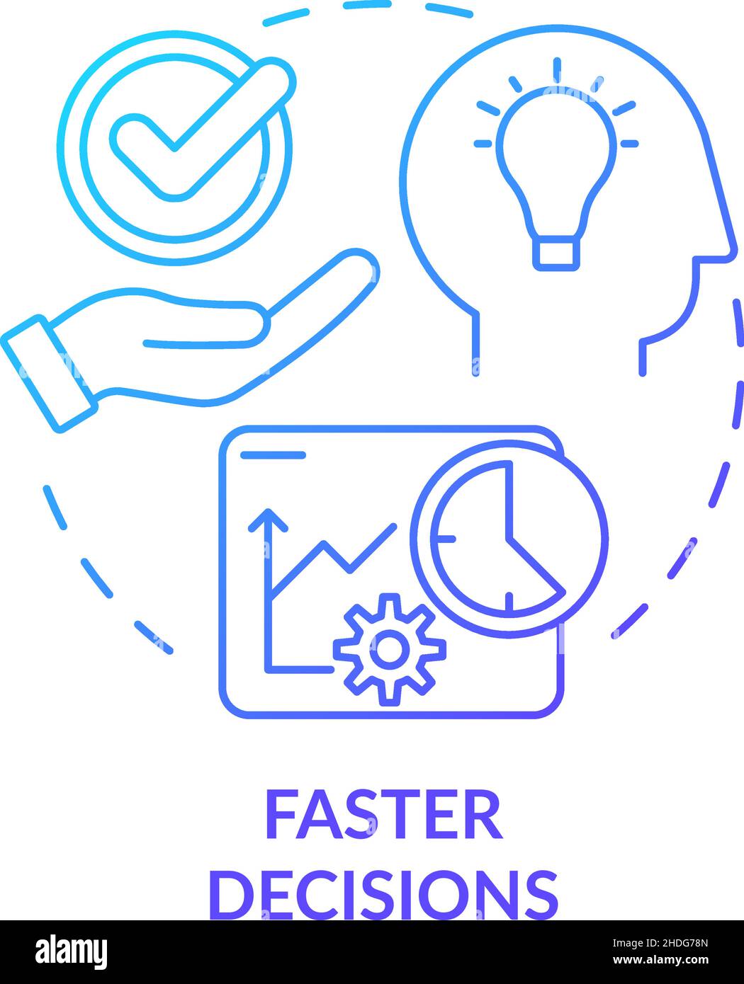 Faster decisions blue gradient concept icon Stock Vector Image & Art - Alamy