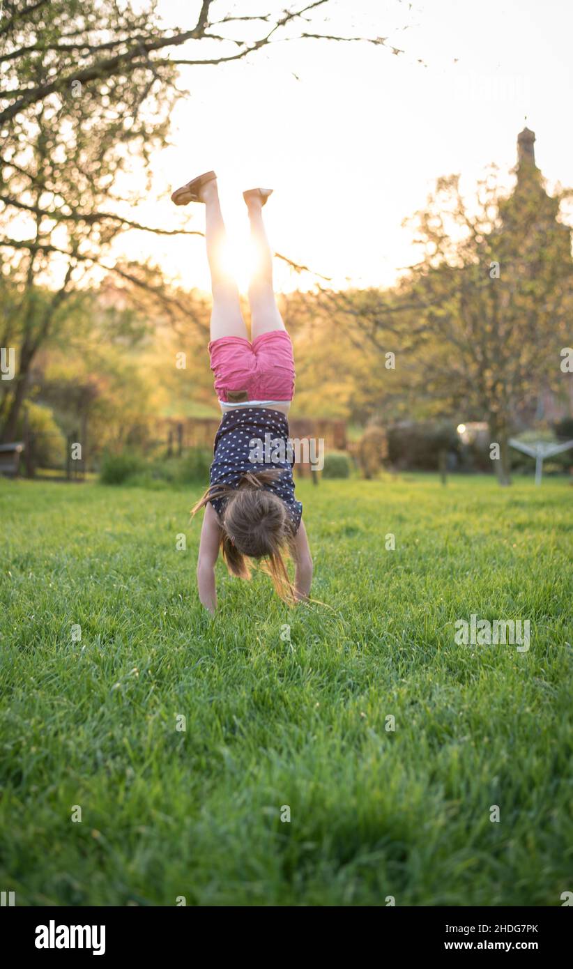 girl, gymnastics, hand stand, cartwheel, girls, exercise, exercising ...