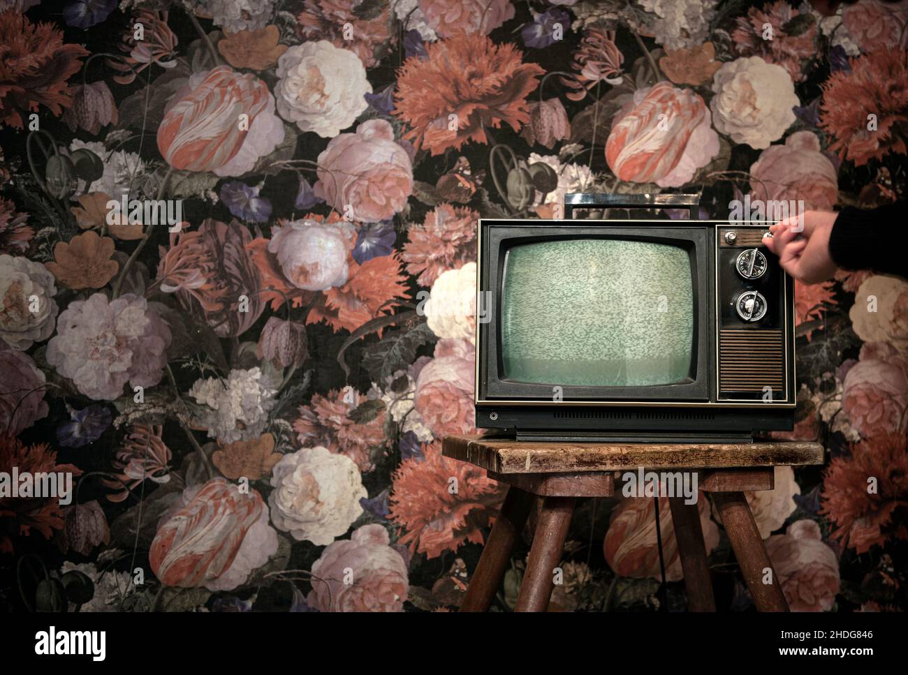 watching tv, retro, noise, no reception, television, tv, old fashioned ...