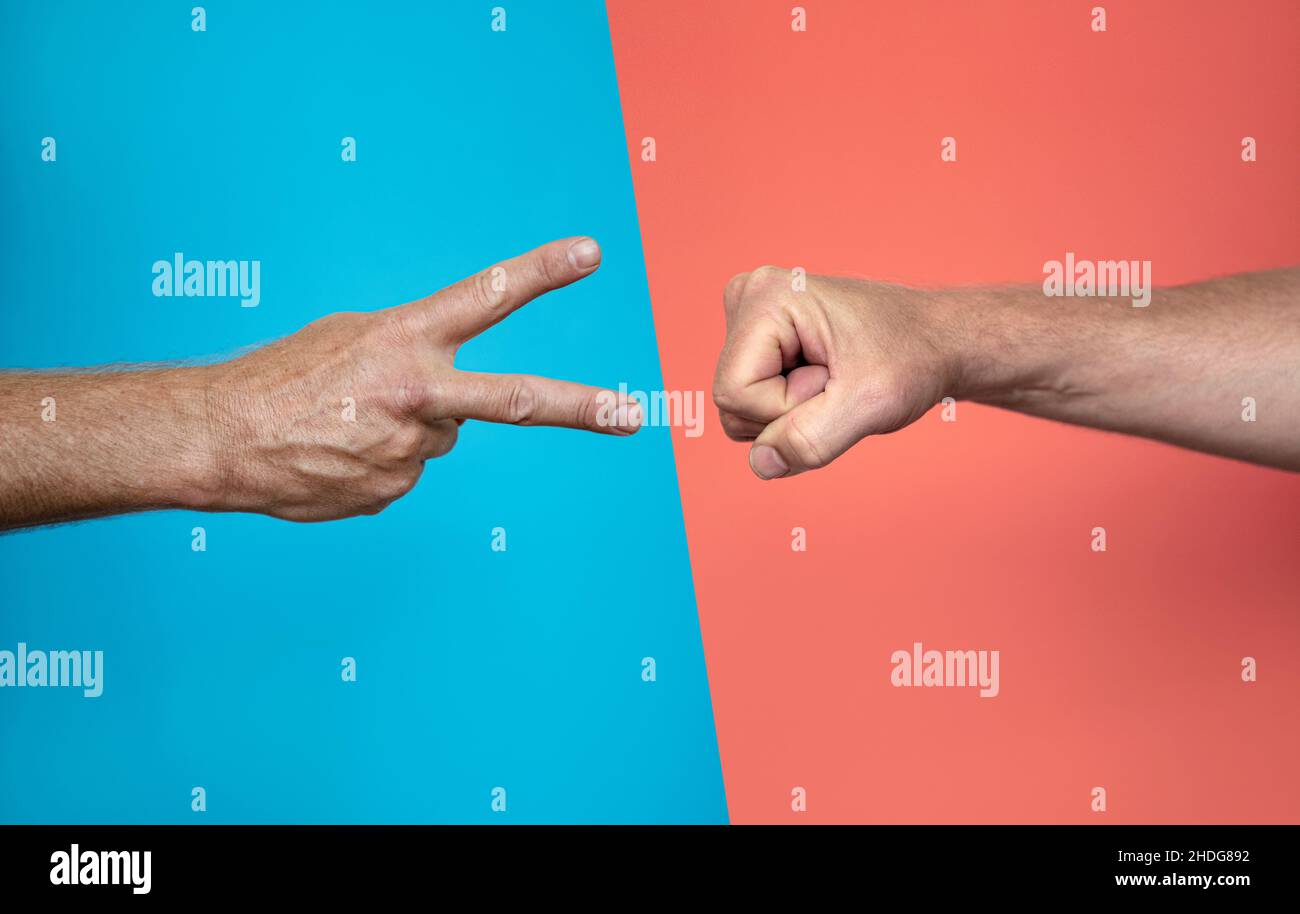 fist, victory sign, fists, victory signs Stock Photo - Alamy
