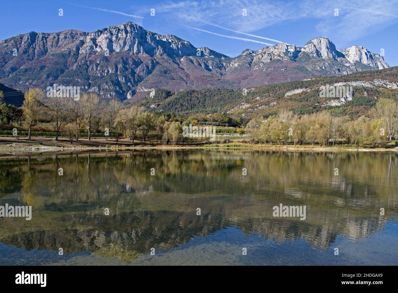 mountain lake, italy, lago di terlago, mountain lakes, italies Stock ...