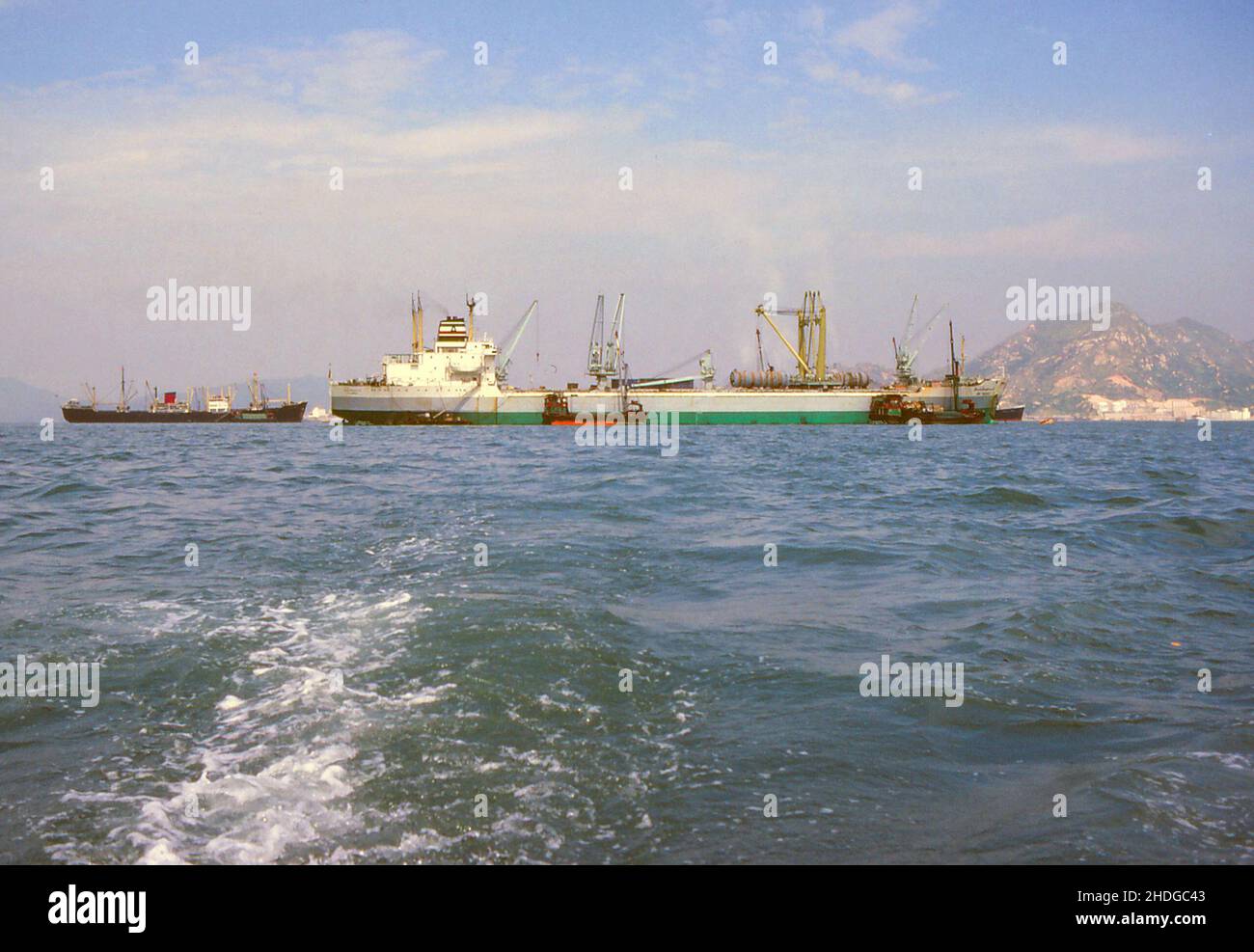M/V Ibn Rushd of United Arab Shipping Co. (UASC) at Anchor off Hong ...